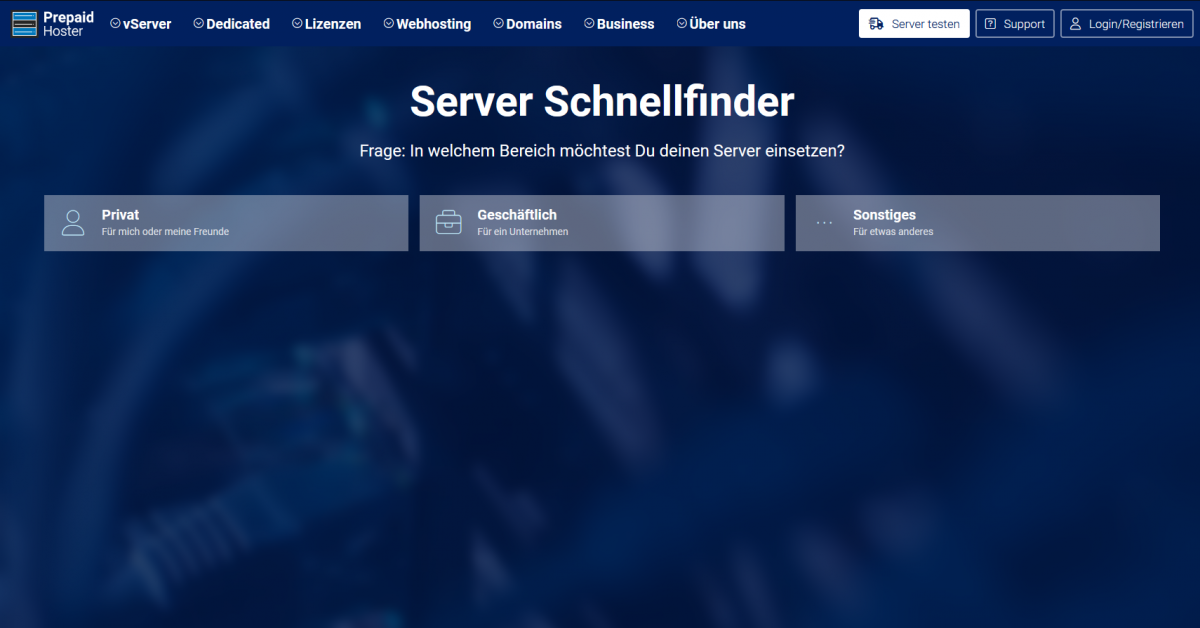 Ermittle deinen Serverbedarf kostenfrei in Sekunden